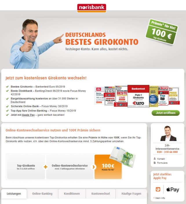 Norisbank Mastercard Kreditkarte » TTest, Erfahrungen & Prämie 11/2022